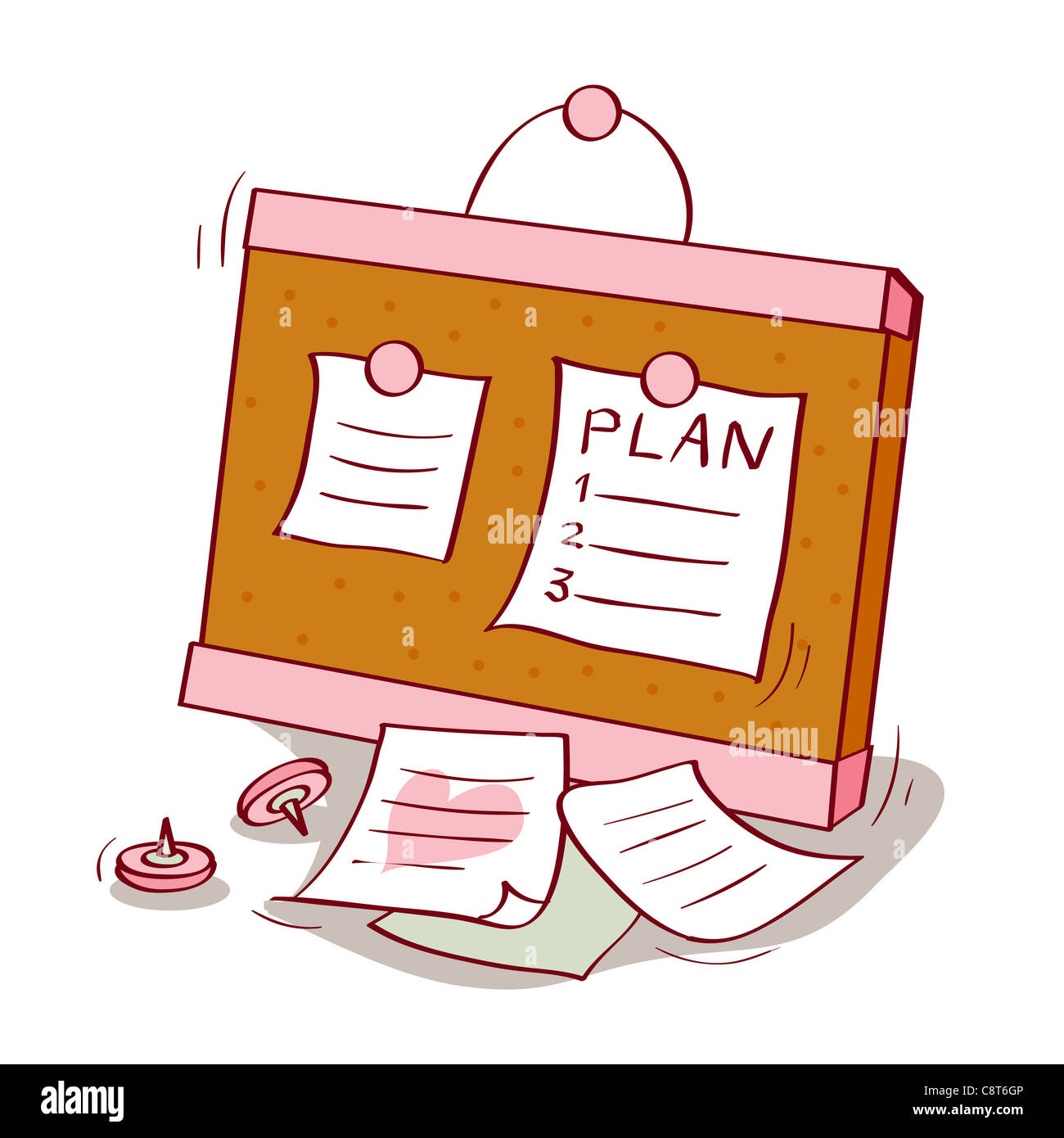Planning paper attach on board Stock Photo - Alamy