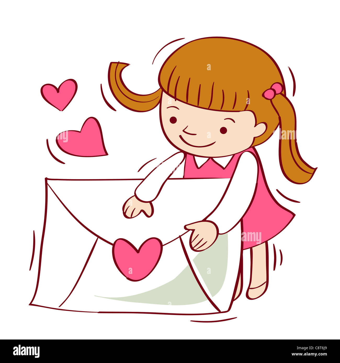 Girl holding envelope Stock Photo - Alamy