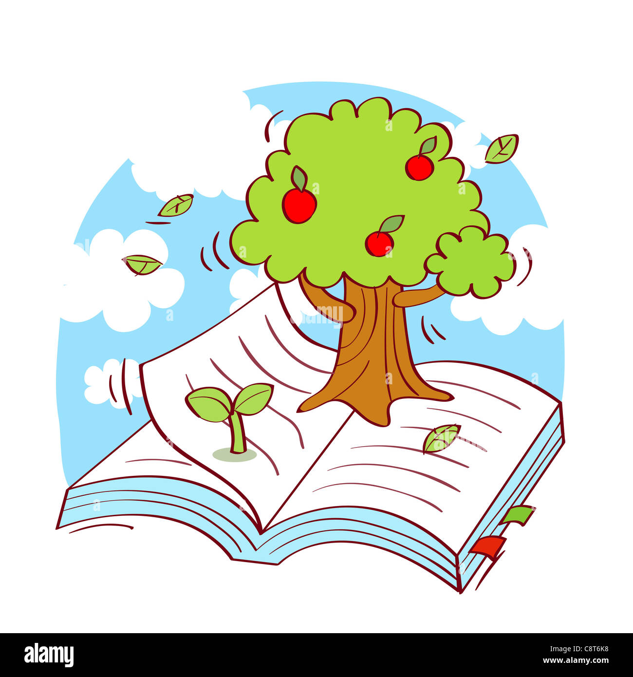 Fruit tree on a book Stock Photo - Alamy