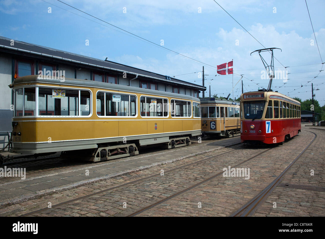 Old tramcar at Skjoldenaesholm Tram car Museum. Ringsted. Denmark Stock ...