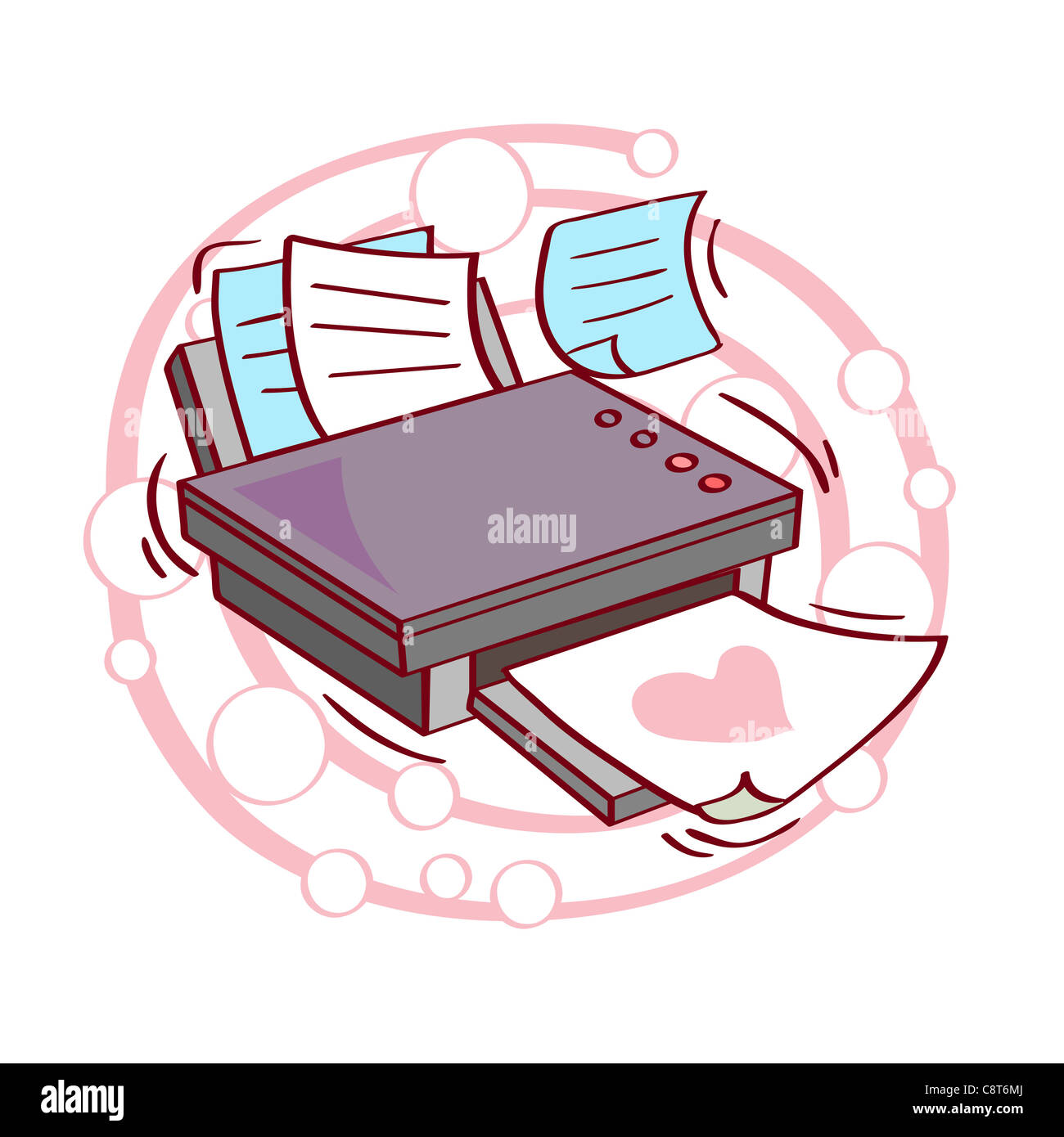 Illustration of fax machine Stock Photo - Alamy