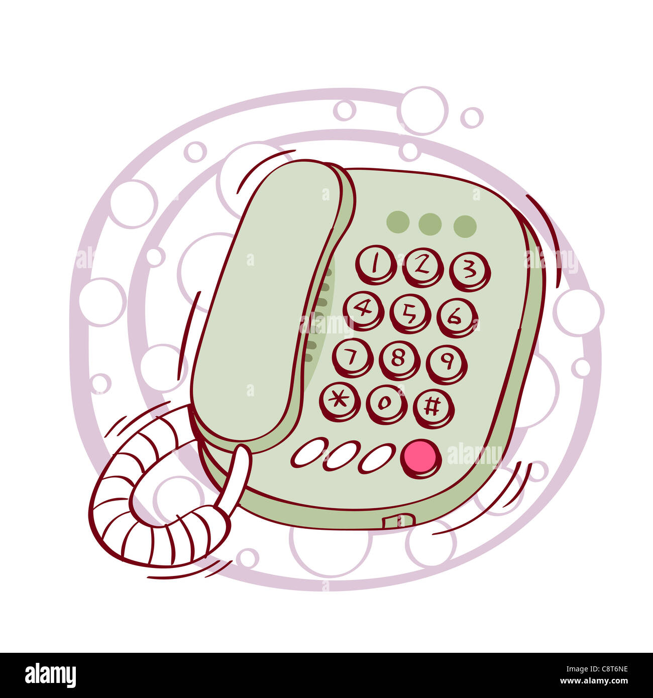 Illustration of landline phone Stock Photo - Alamy
