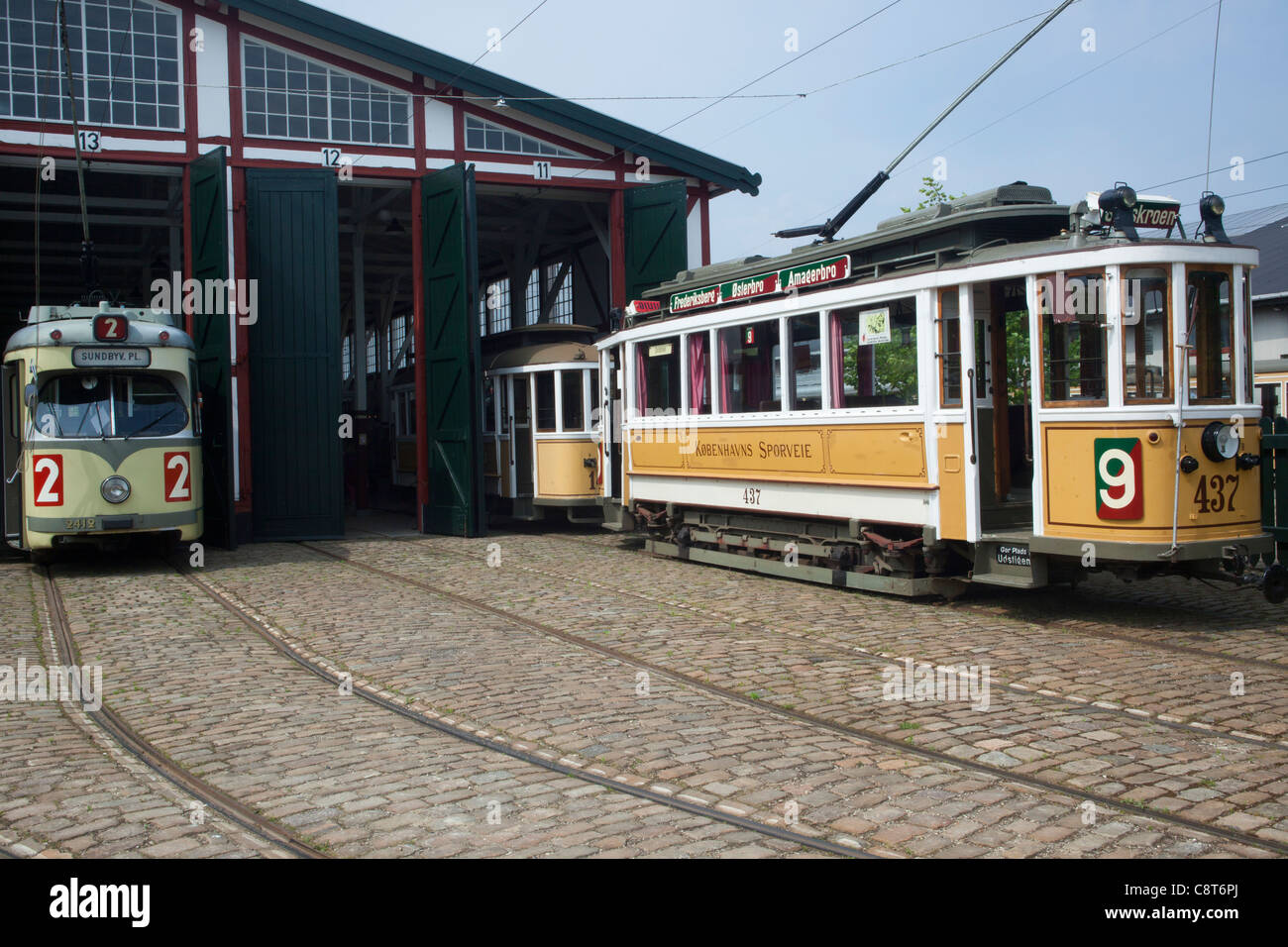 Old tramcar at Skjoldenaesholm Tram car Museum. Ringsted. Denmark Stock ...