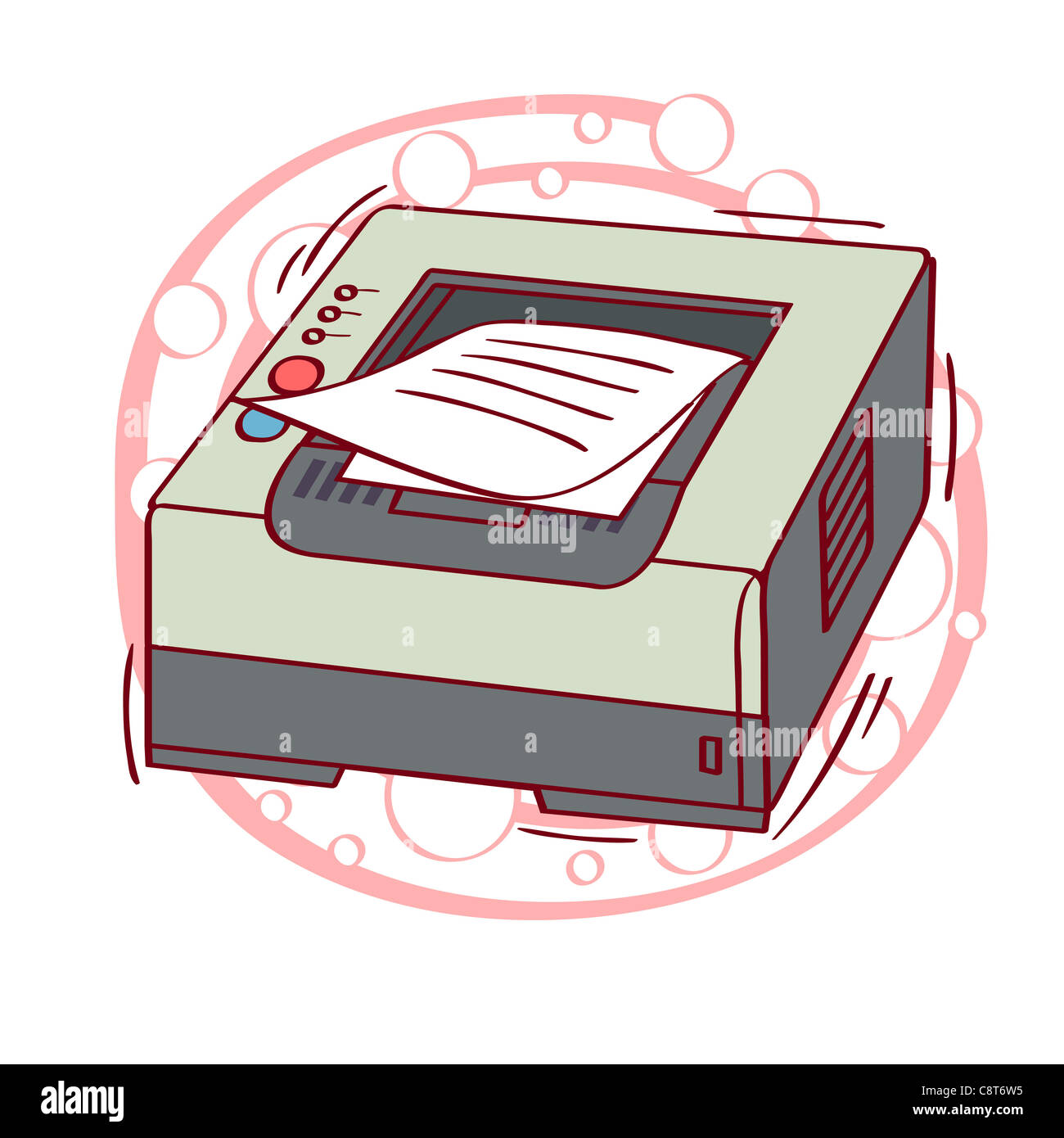 Illustration of computer printer Stock Photo - Alamy