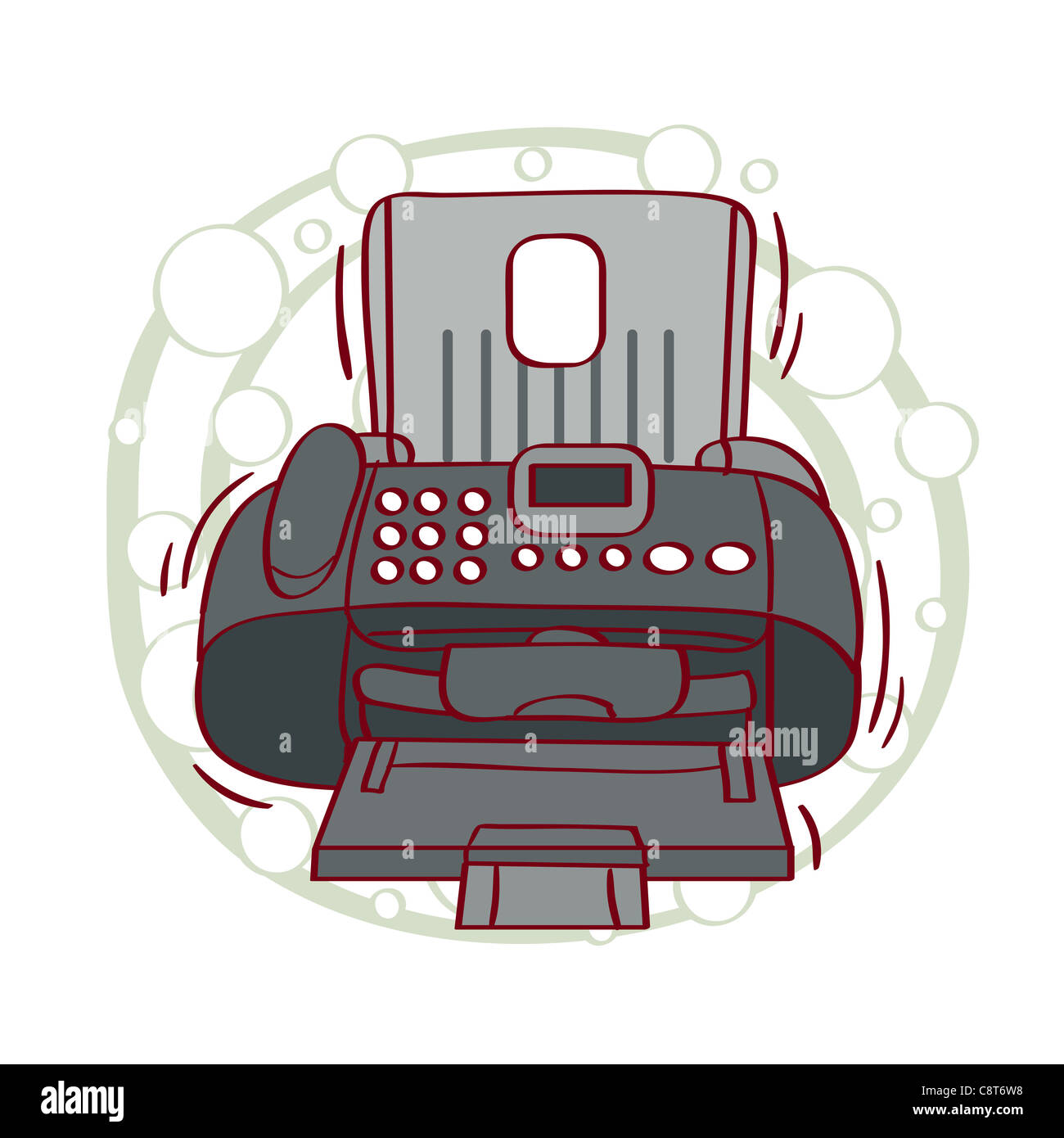 Illustration of fax machine Stock Photo - Alamy
