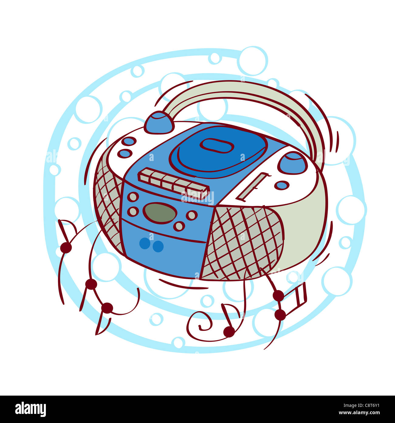 Illustration of personal compact disc player Stock Photo - Alamy