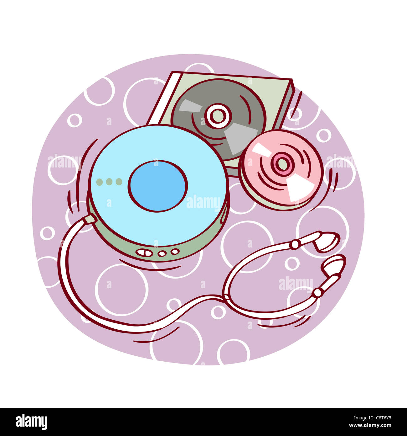 A portable music device and headset Stock Photo - Alamy