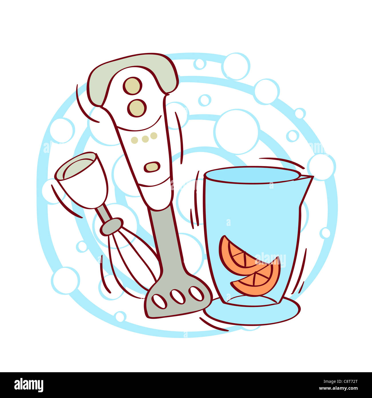 Illustration of hand blender Stock Photo - Alamy