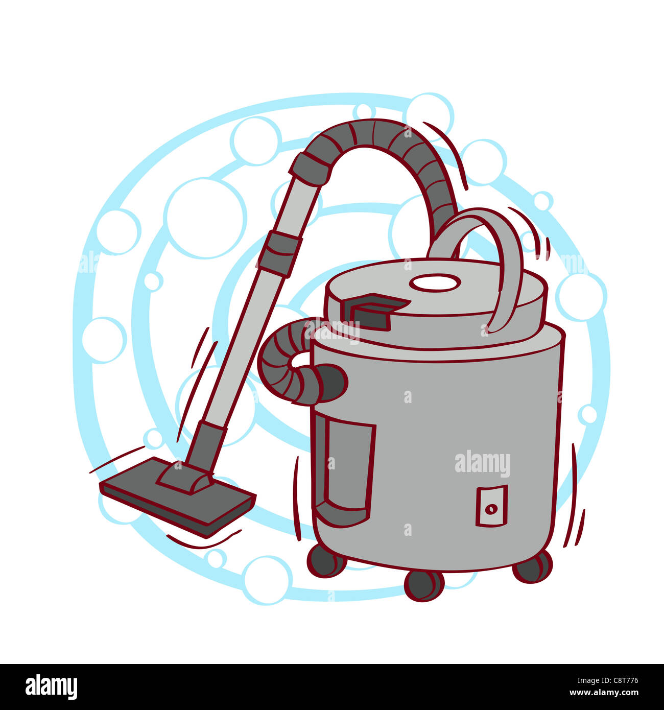 Illustration of canister vacuum cleaner Stock Photo - Alamy