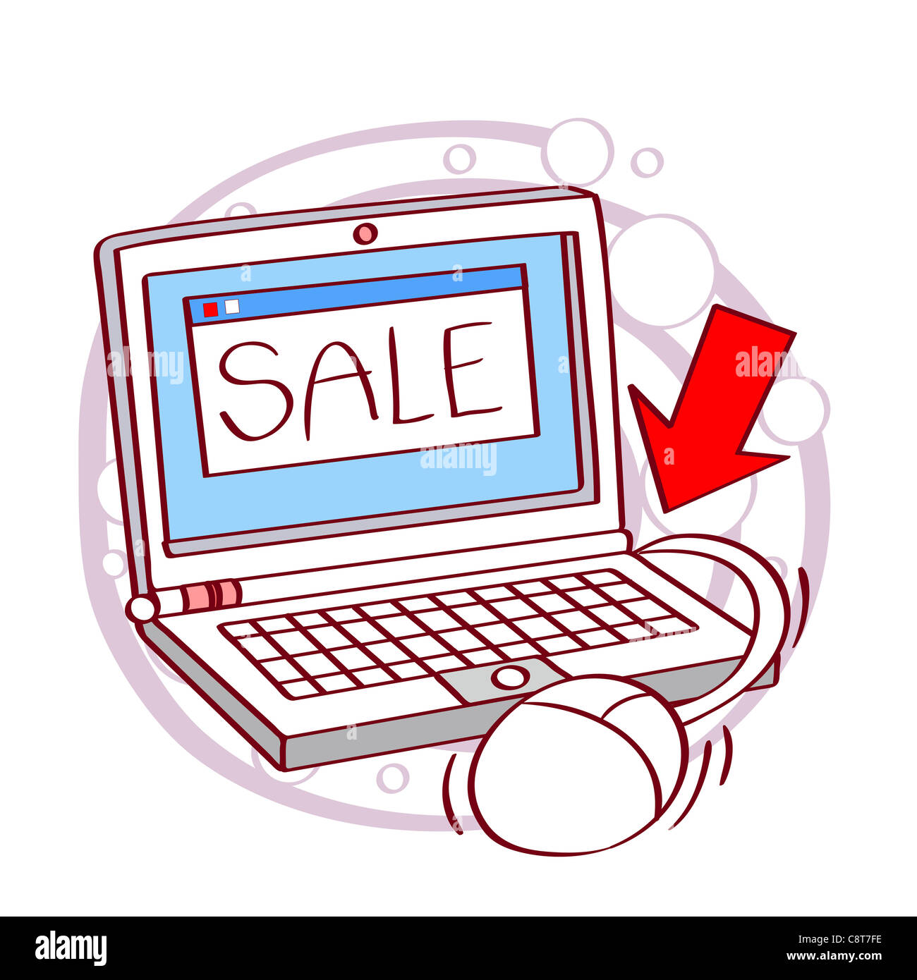 Illustration of laptop for sale Stock Photo - Alamy