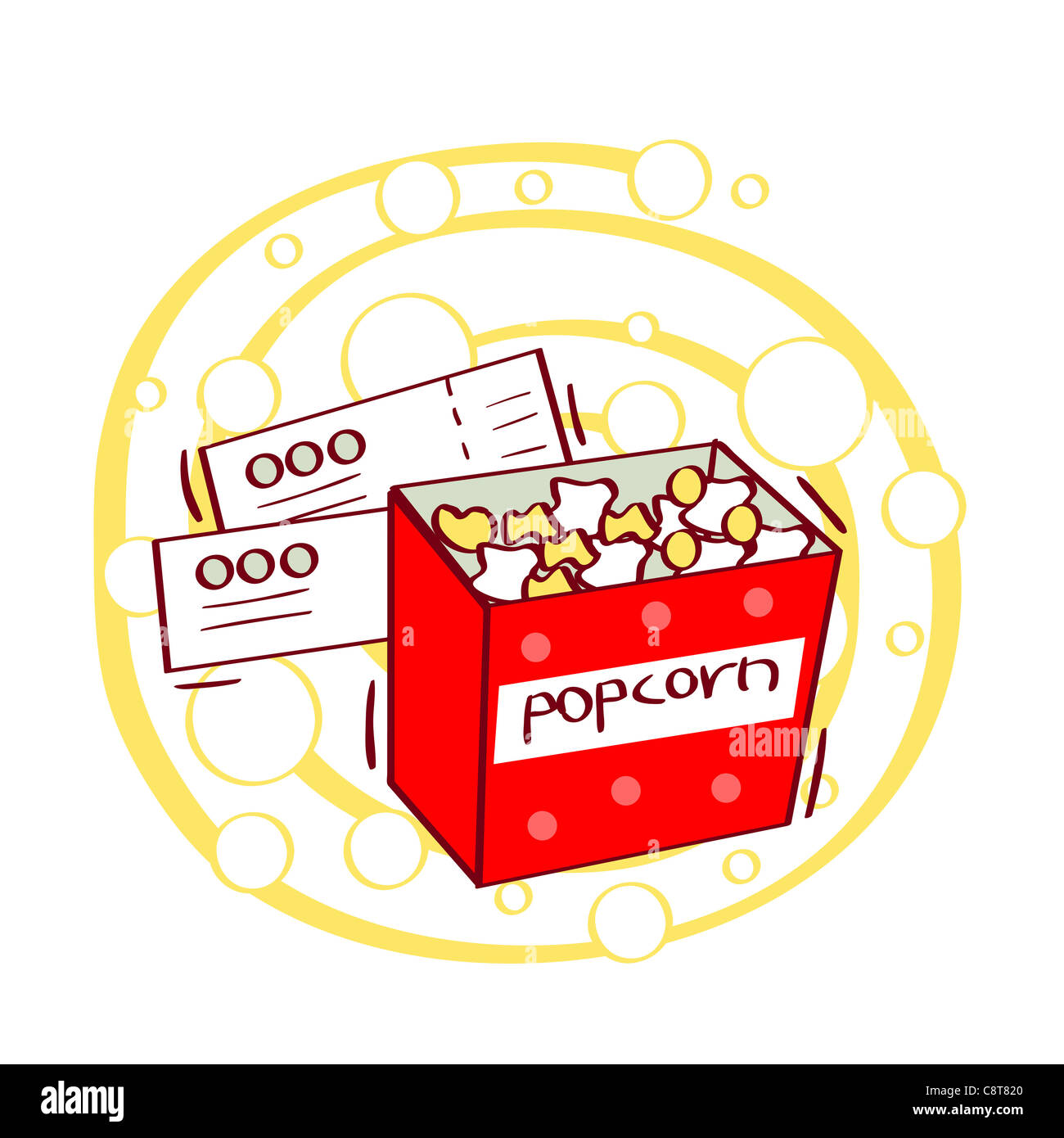 Popcorn movie ticket Cut Out Stock Images & Pictures - Alamy