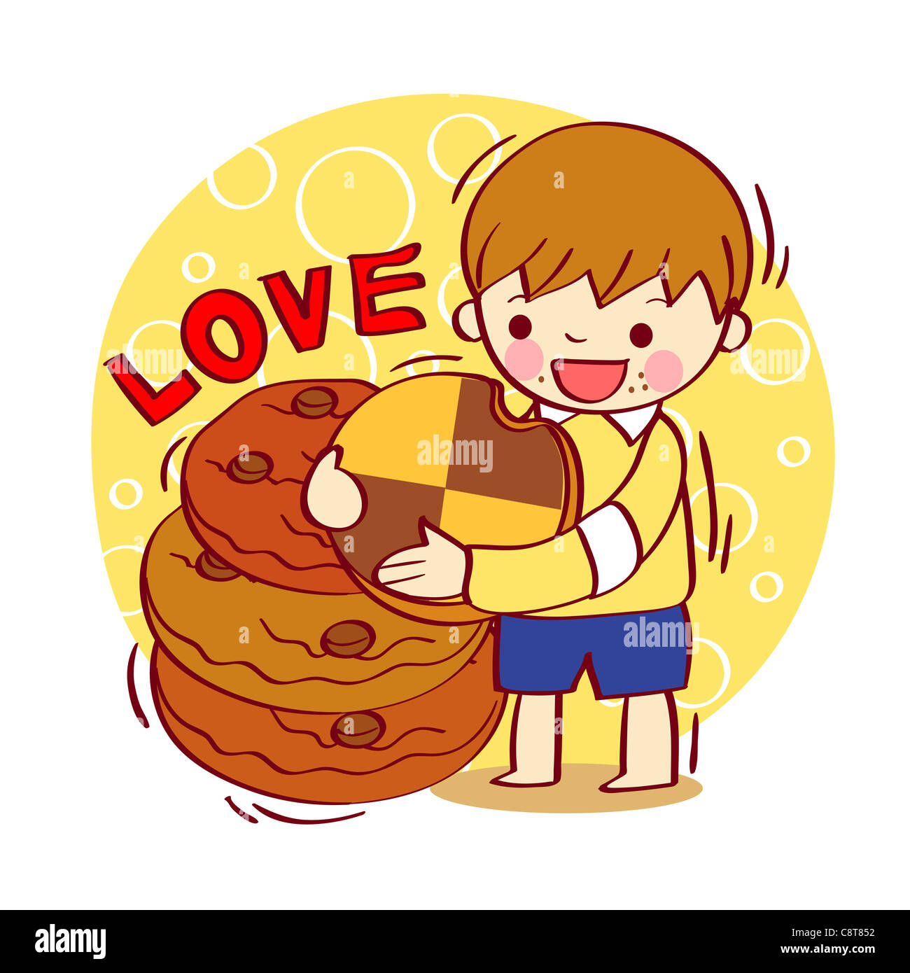 Child eating chocolate square Cut Out Stock Images & Pictures - Alamy