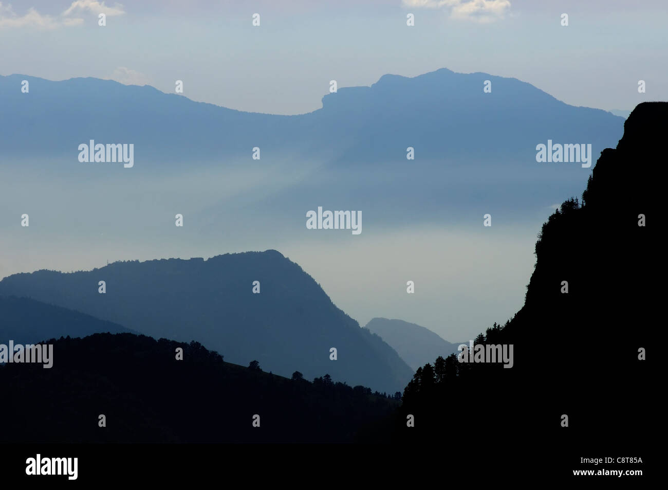 Heavy heat haze in the Chartreuse Range, French Alps, France Stock ...