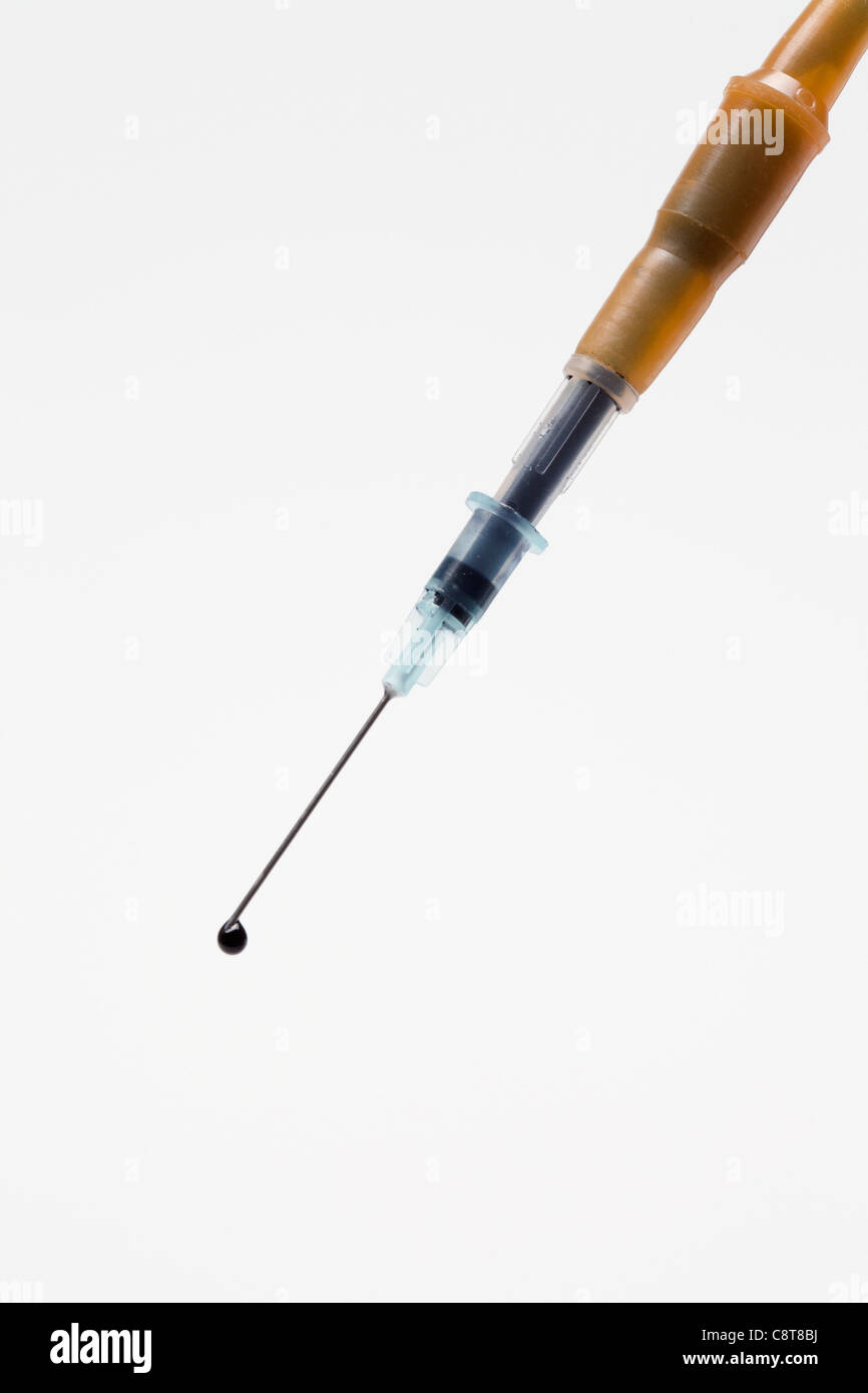 Injection With White Background Stock Photo - Alamy