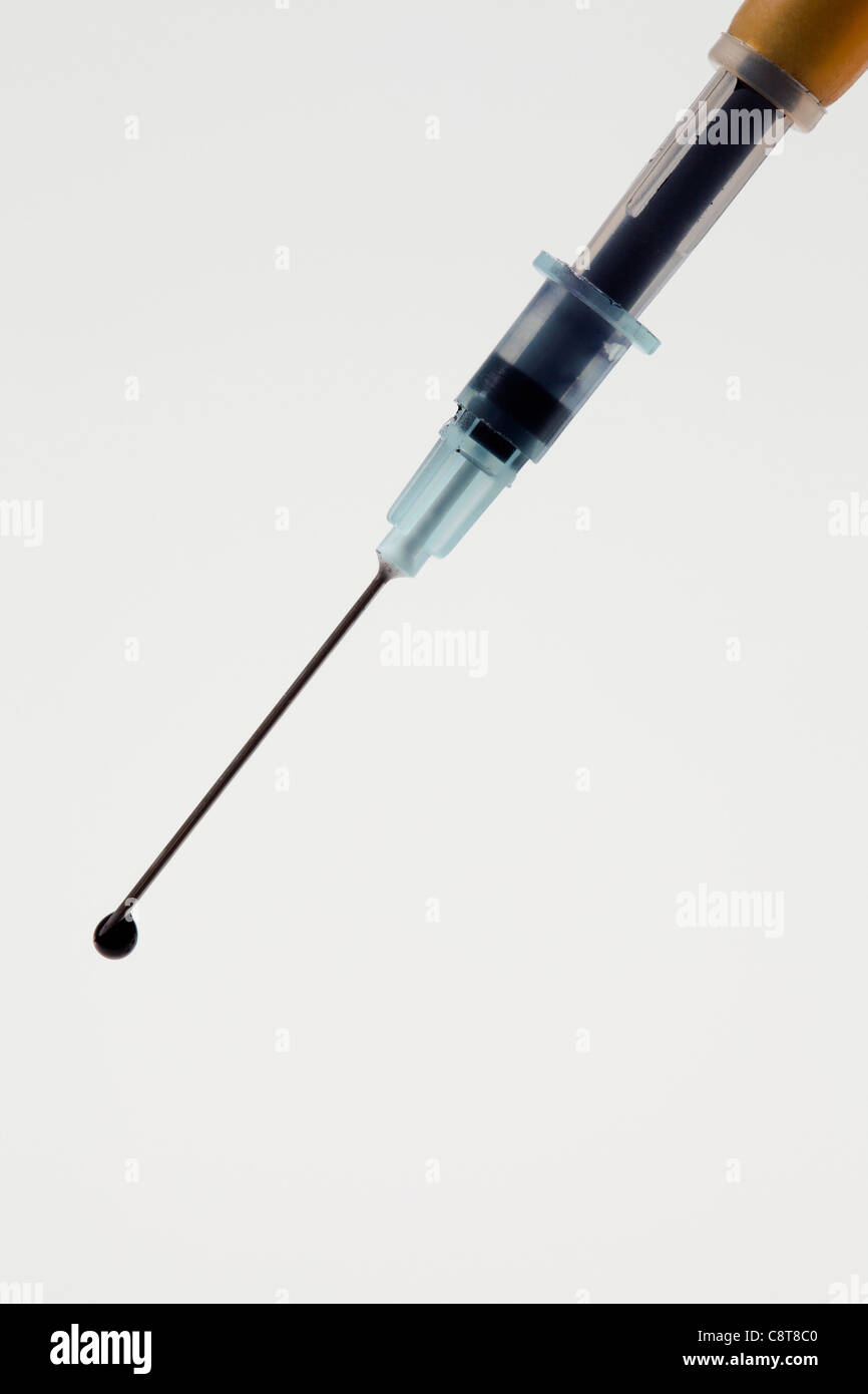 Close-up Of Injection With White Background Stock Photo - Alamy