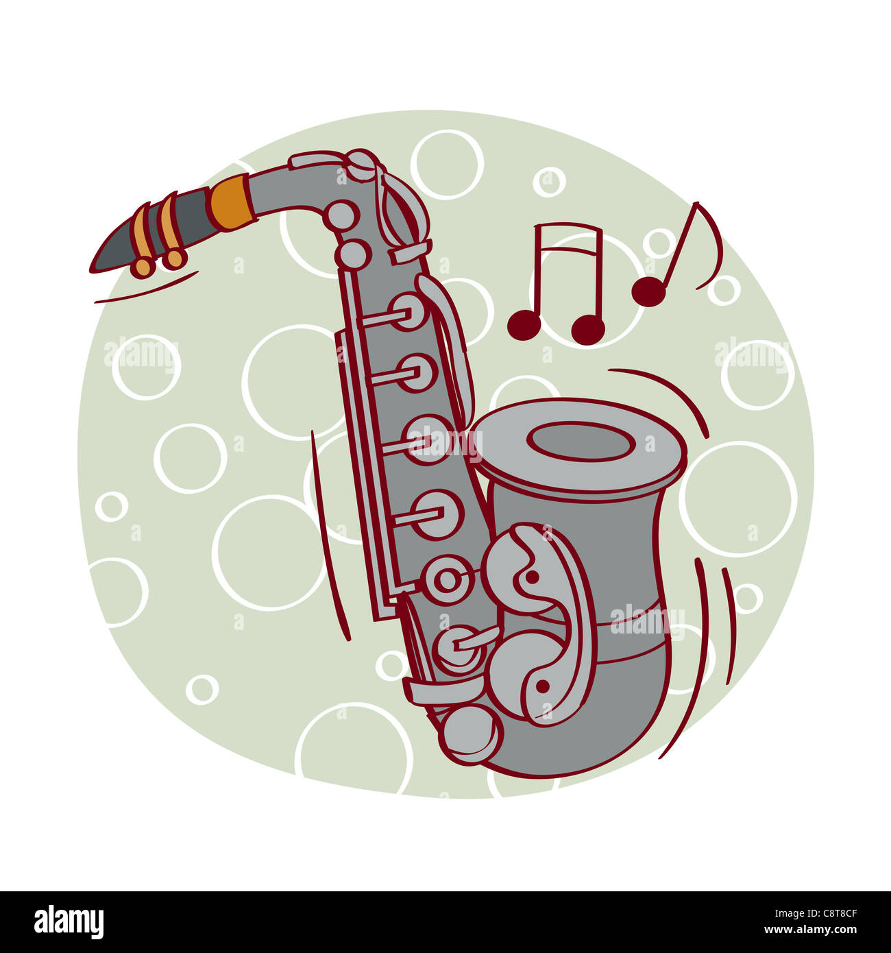 Illustration of saxophone against white background Stock Photo - Alamy