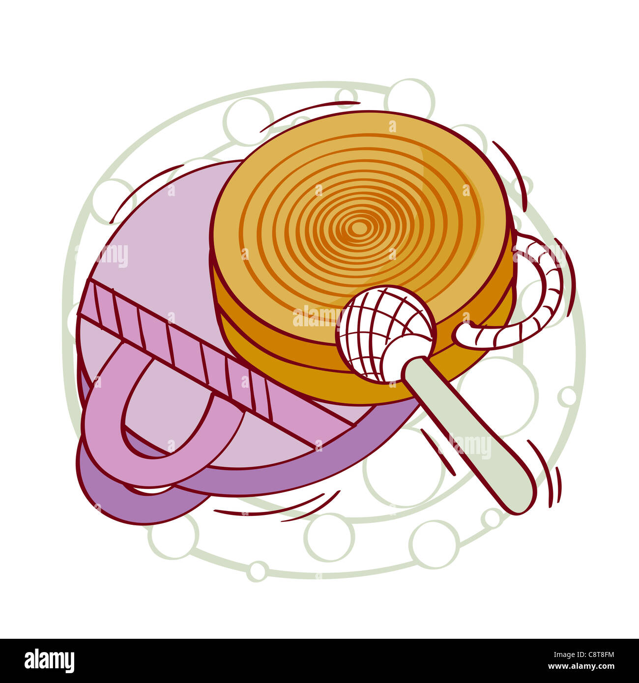Illustration of musical instruments against white background Stock ...