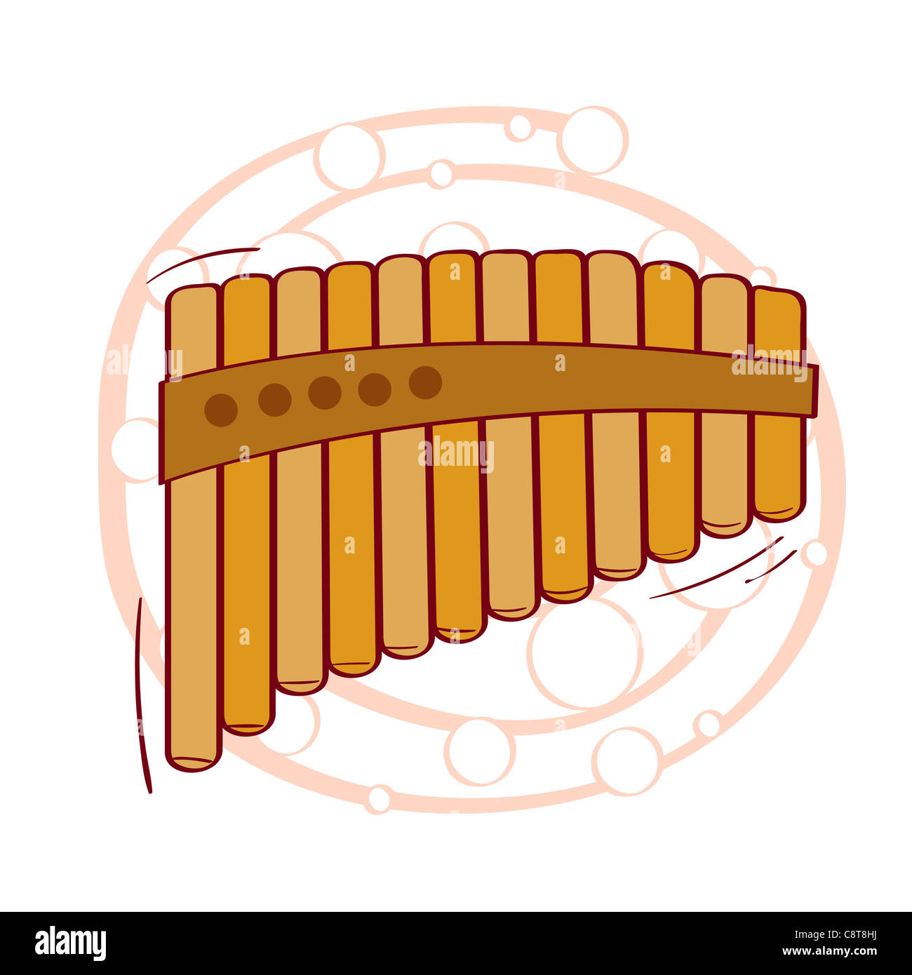 Illustration of pan pipe against white background Stock Photo - Alamy