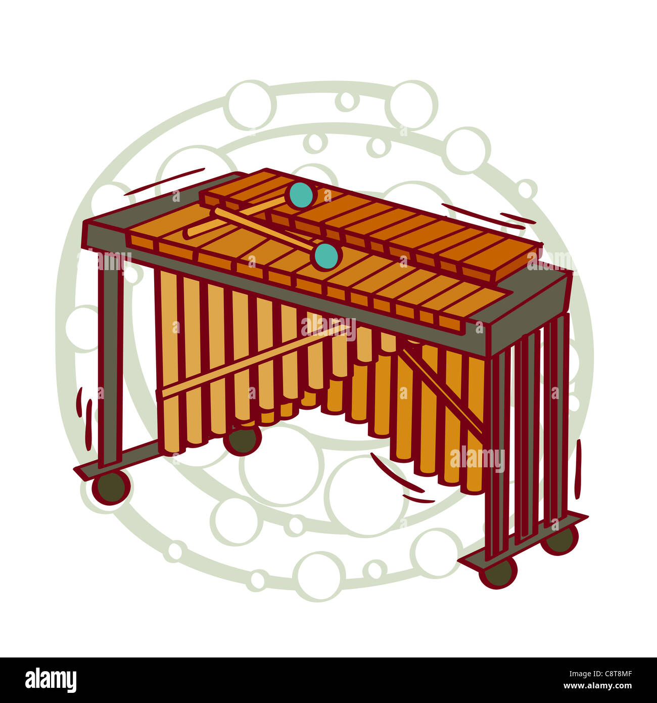 Illustration of xylophone against white background Stock Photo - Alamy