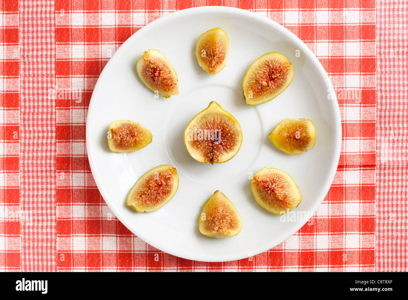 Sliced Figs on a Plate Stock Photo - Alamy