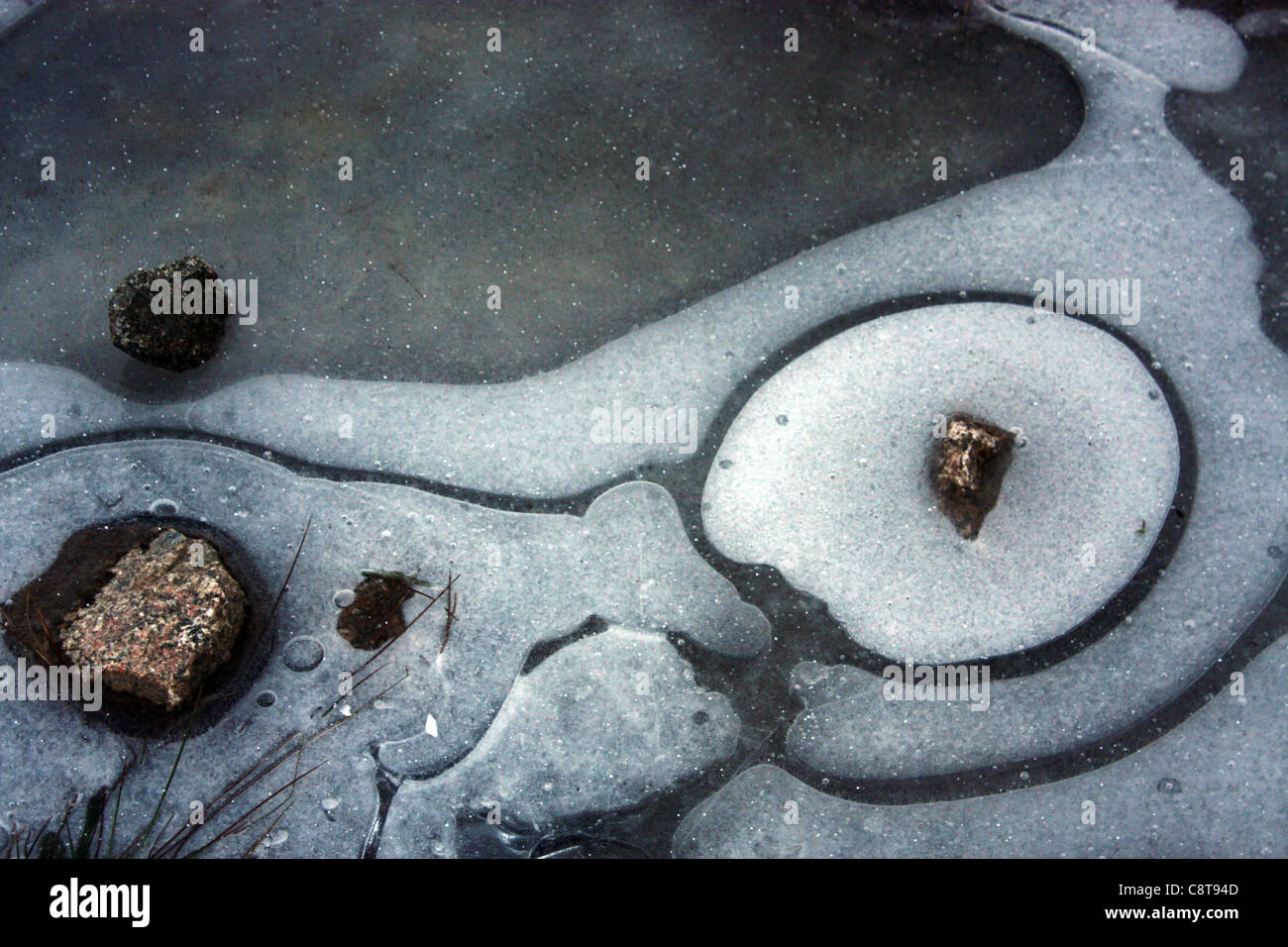 Stones in a frozen puddle hi-res stock photography and images - Alamy