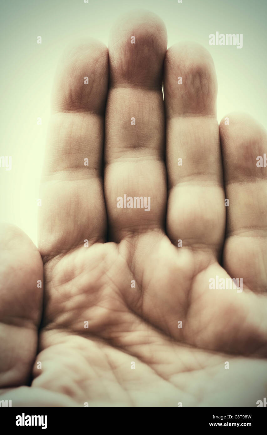 Studio shot of male hand Stock Photo - Alamy