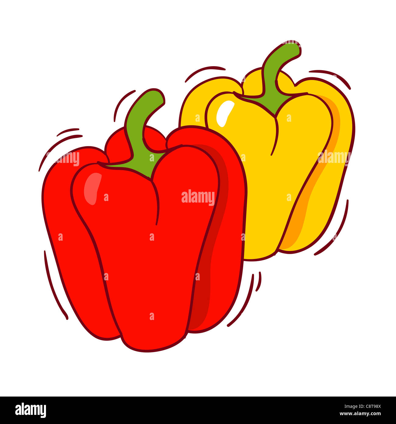 Illustration of bell pepper against white background Stock Photo - Alamy