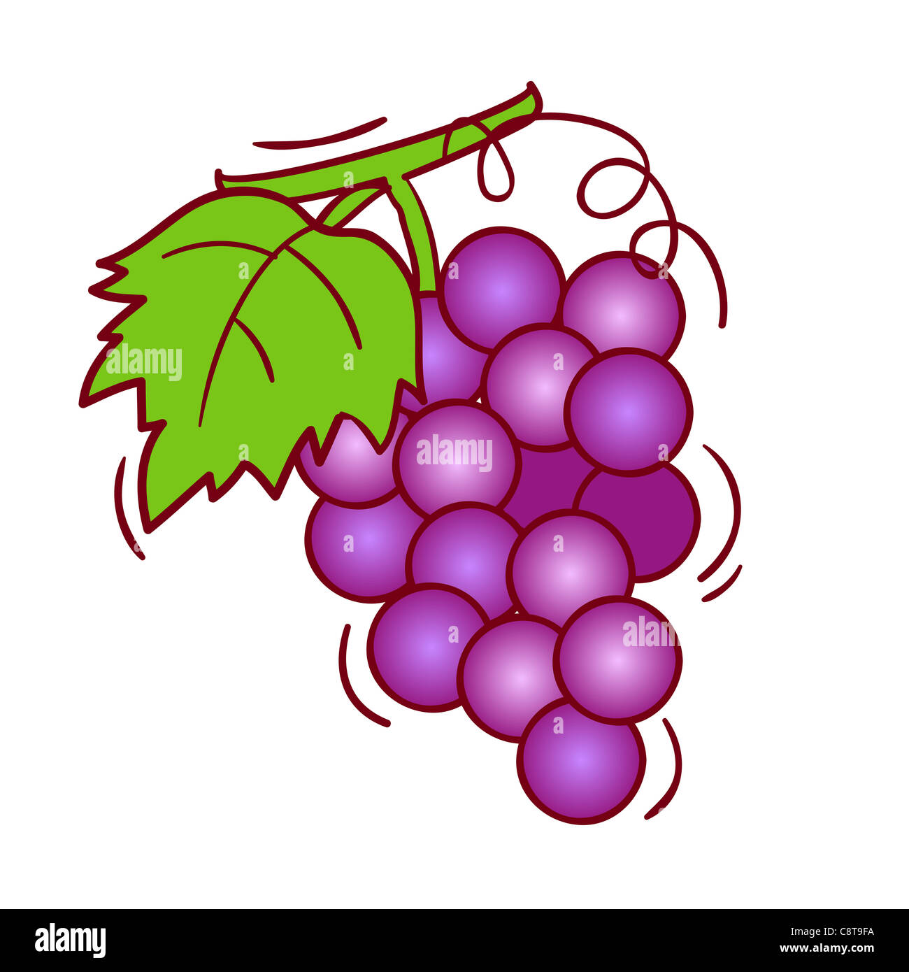 Illustration of bunch of grapes Stock Photo - Alamy