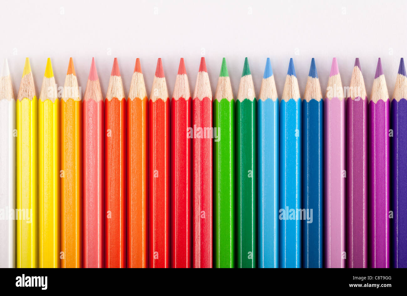Large Group Of Multi Colored Pencils Stock Photo - Alamy