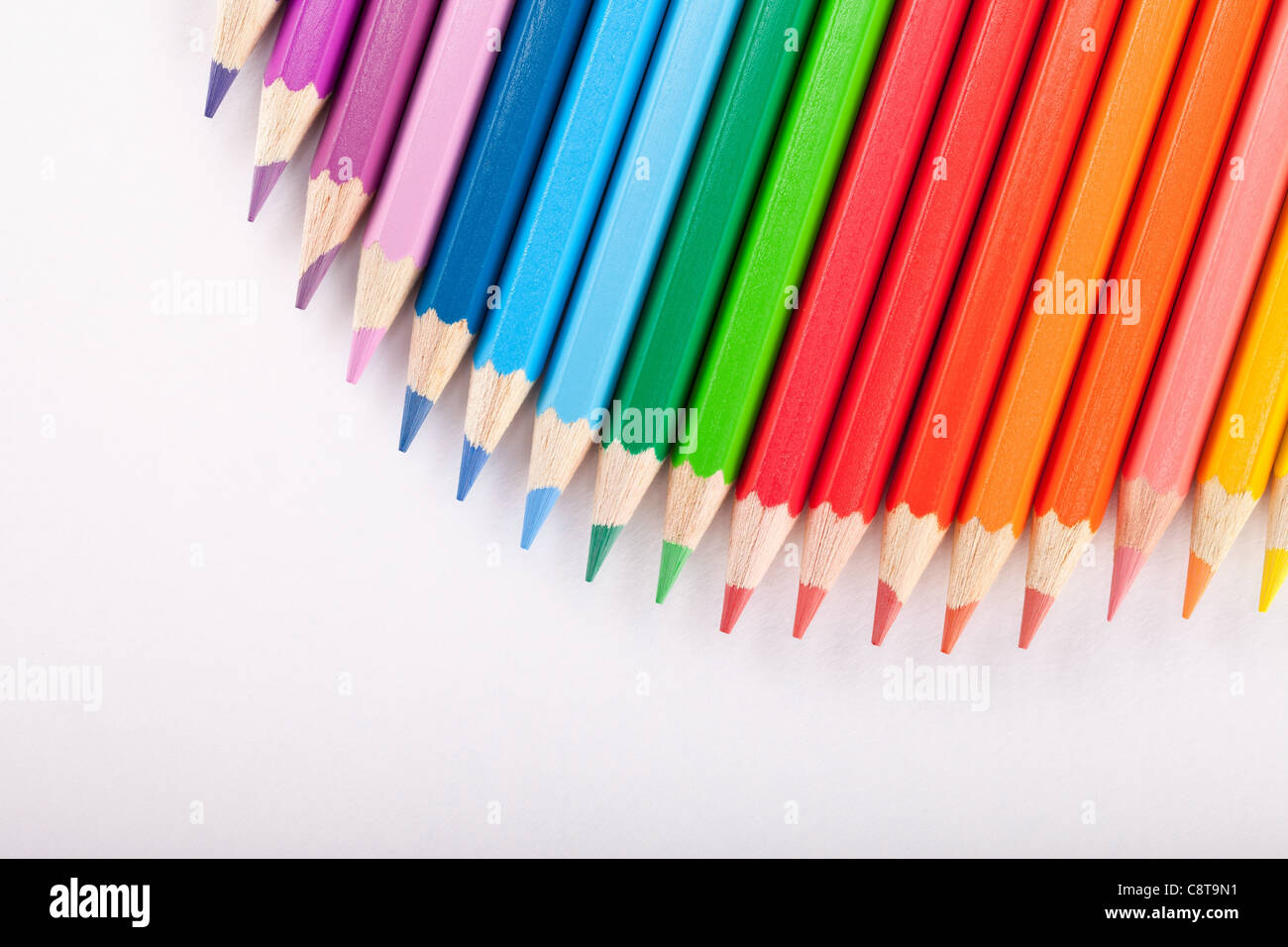 Large Group Of Multi Colored Pencils Stock Photo - Alamy