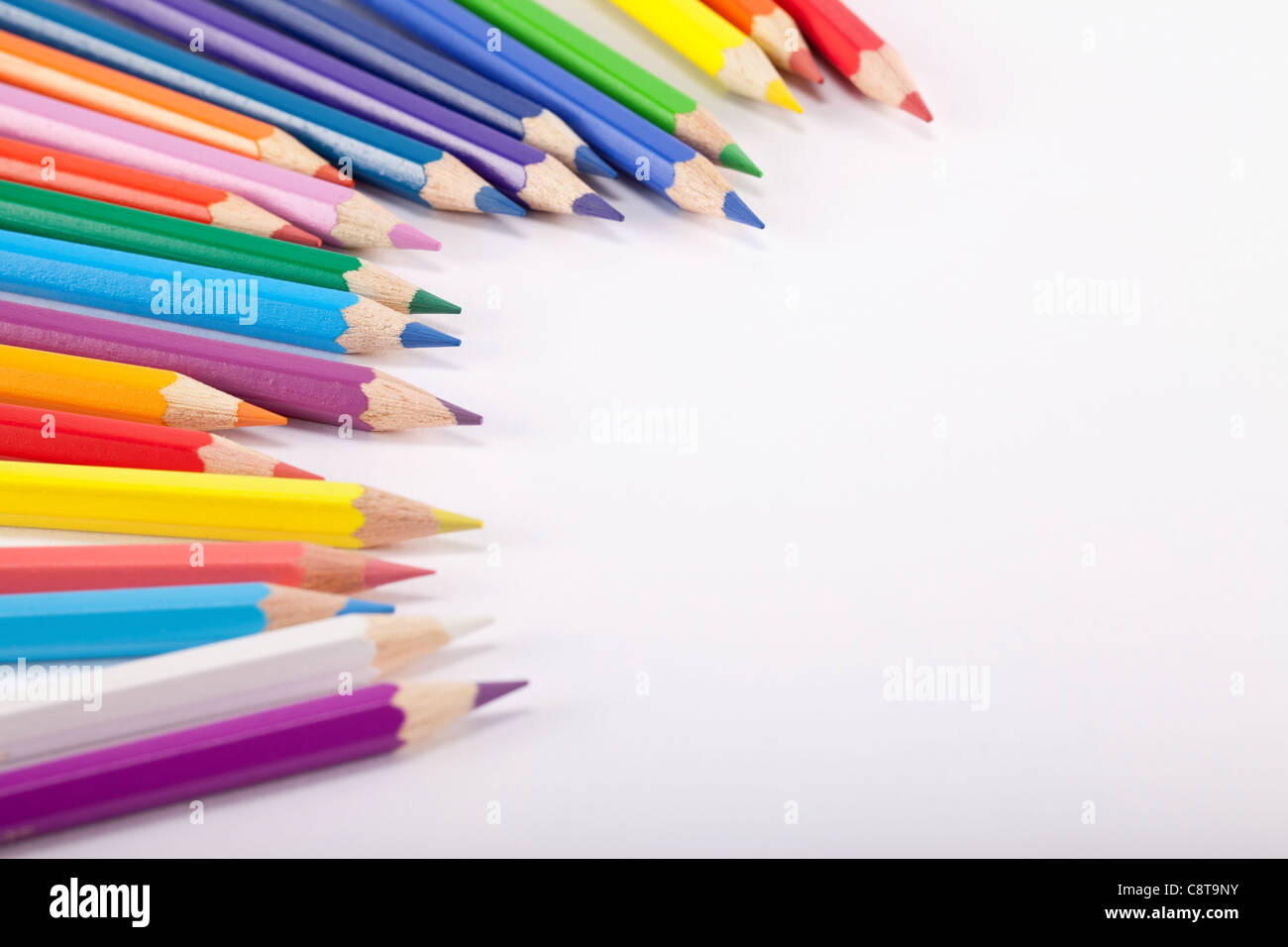 Large Group Of Multi Colored Pencils Stock Photo - Alamy
