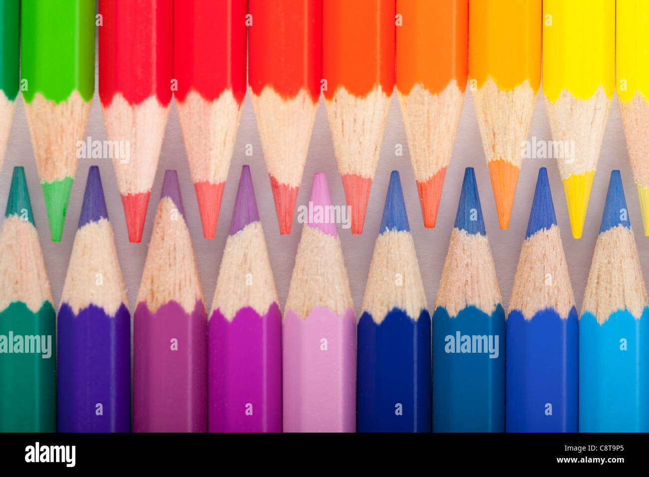 Large Group Of Multi Colored Pencils Stock Photo - Alamy