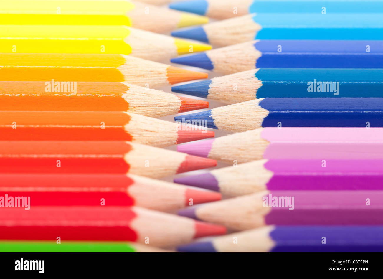 Large Group Of Multi Colored Pencils Stock Photo - Alamy