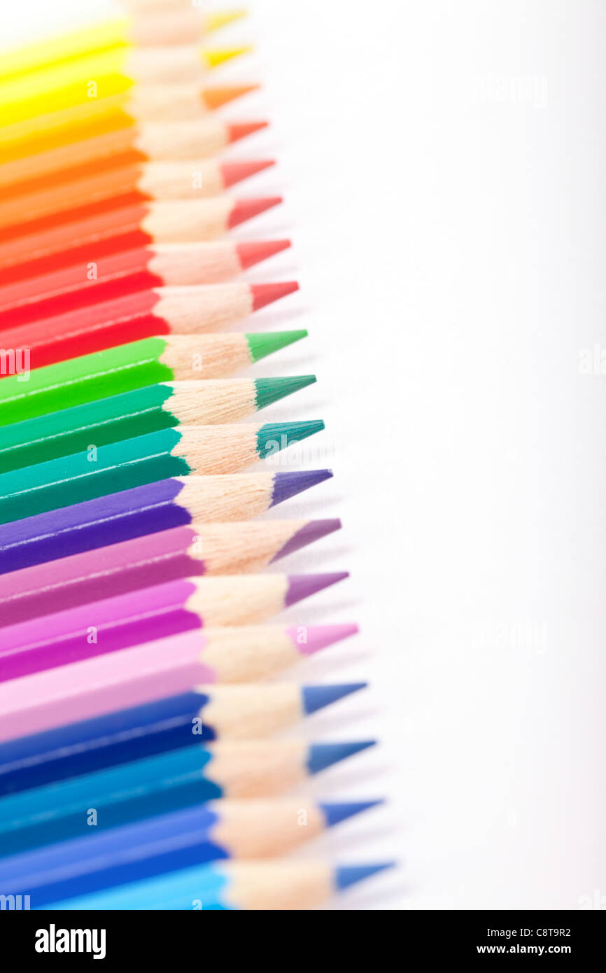 Large Group Of Multi Colored Pencils Stock Photo - Alamy