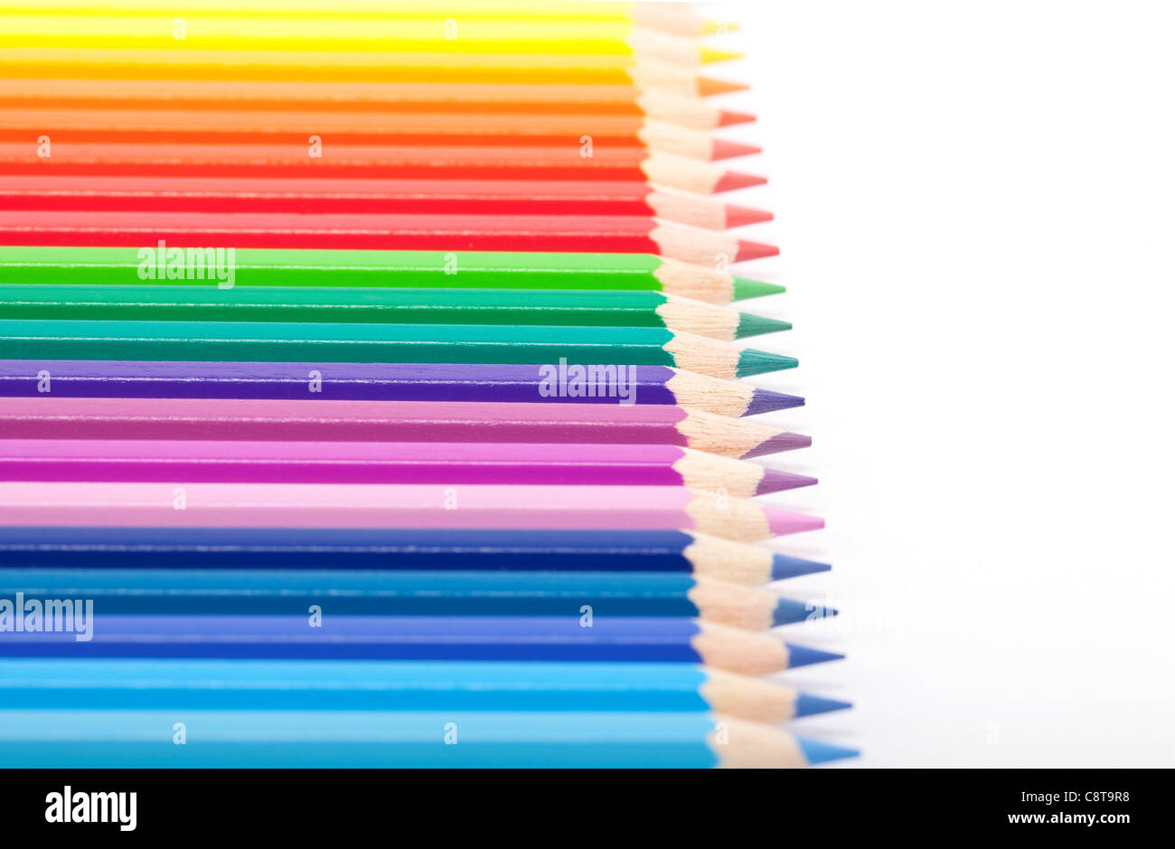 Large Group Of Multi Colored Pencils Stock Photo - Alamy