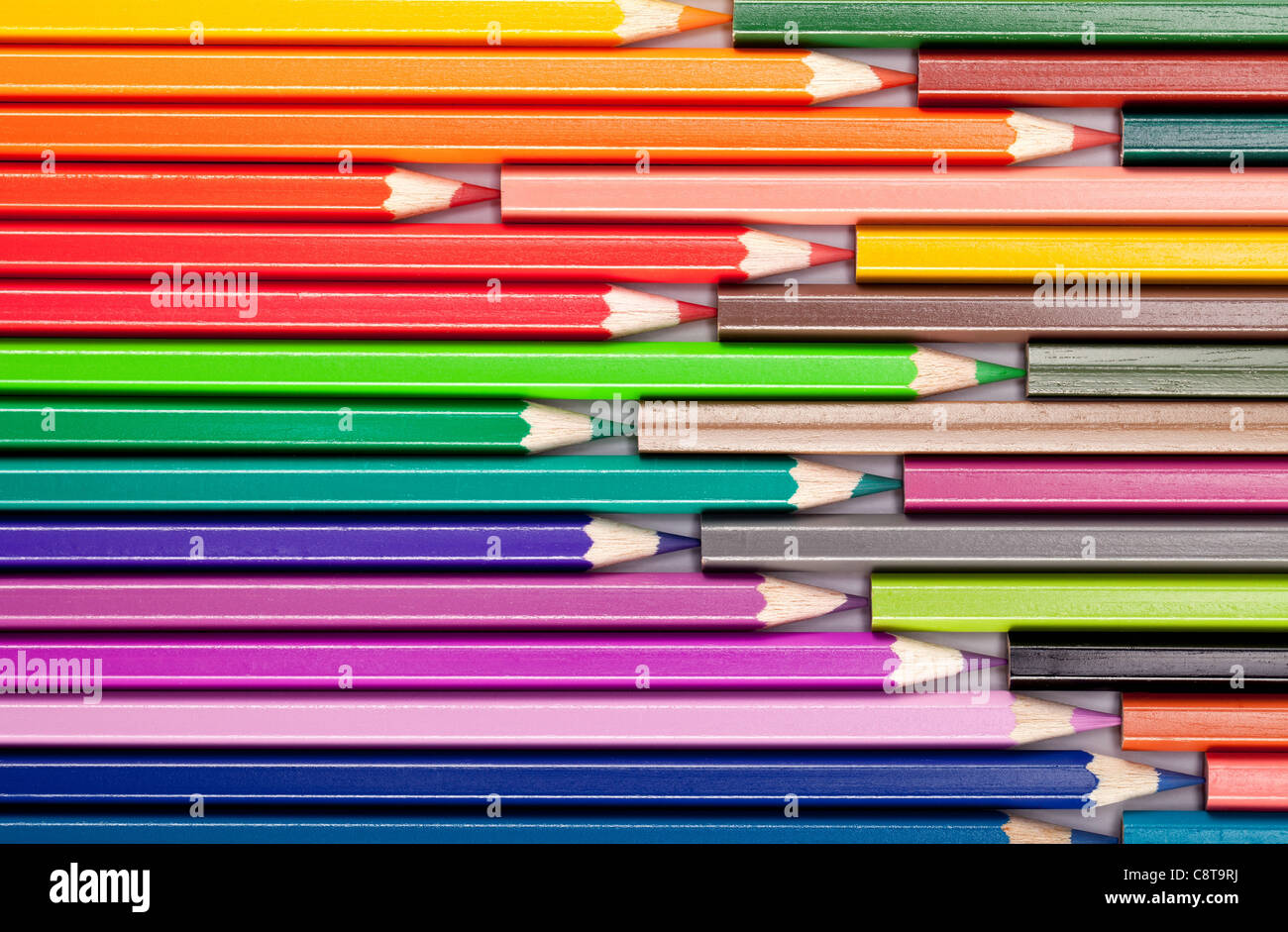 Large Group Of Multi Colored Pencils Stock Photo - Alamy