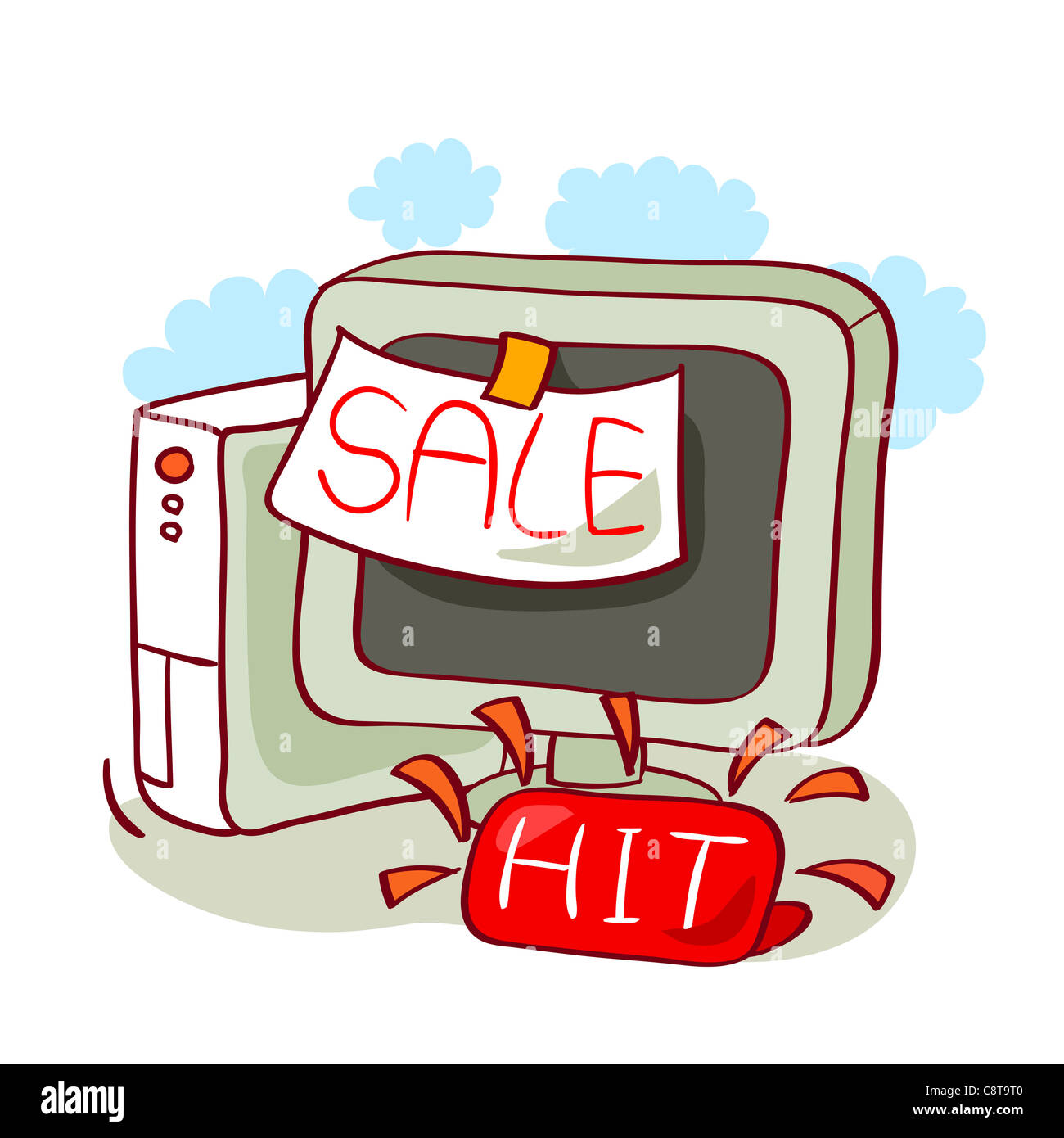 Sale of computer in shop Stock Photo - Alamy