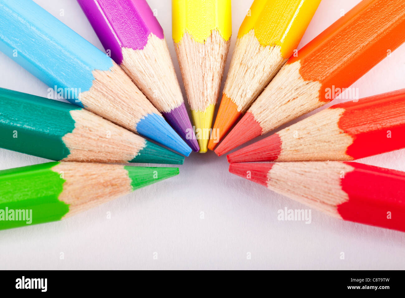 Large Group Of Multi Colored Pencils Stock Photo - Alamy