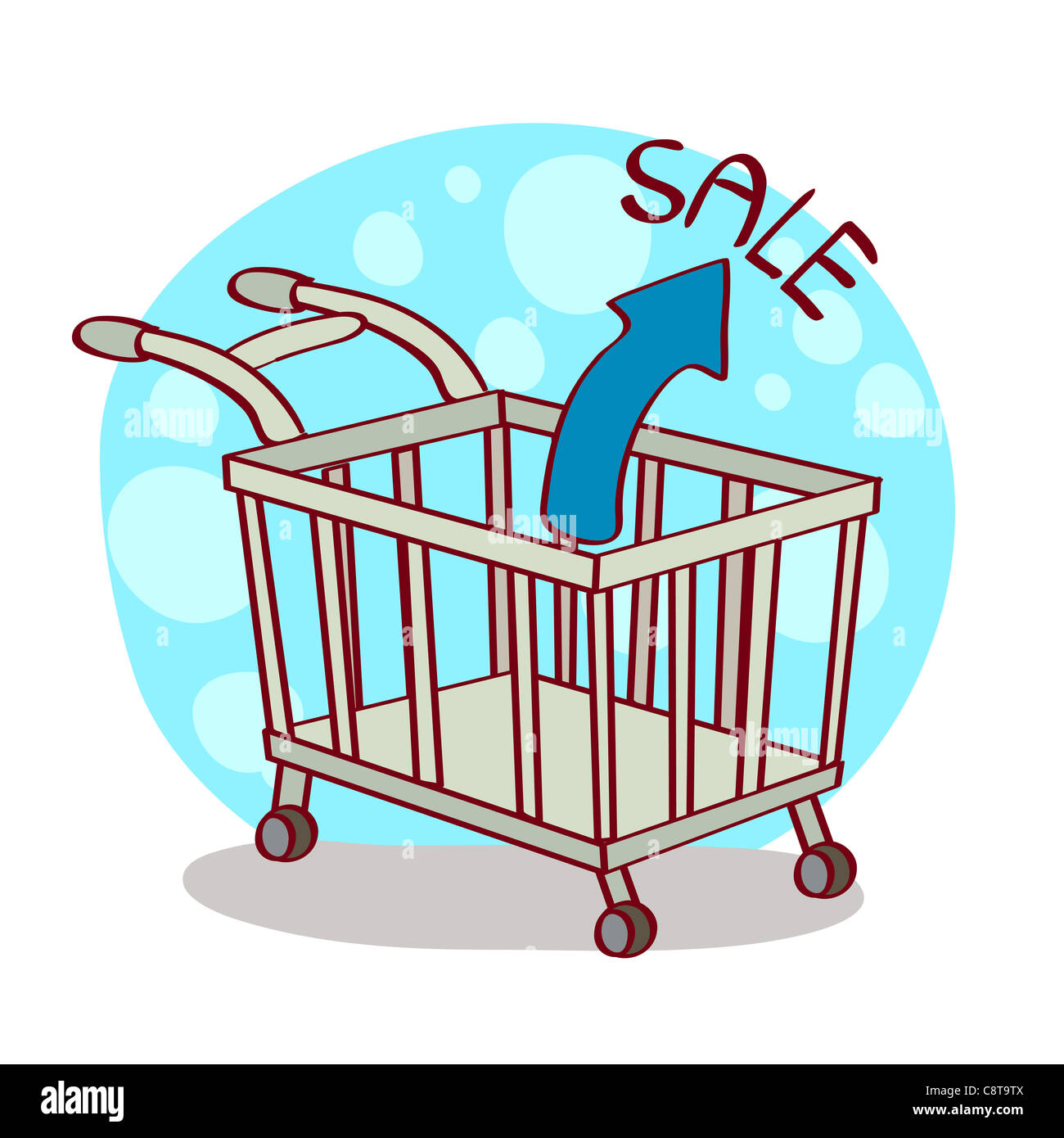 Illustration of shopping cart for sale Stock Photo - Alamy