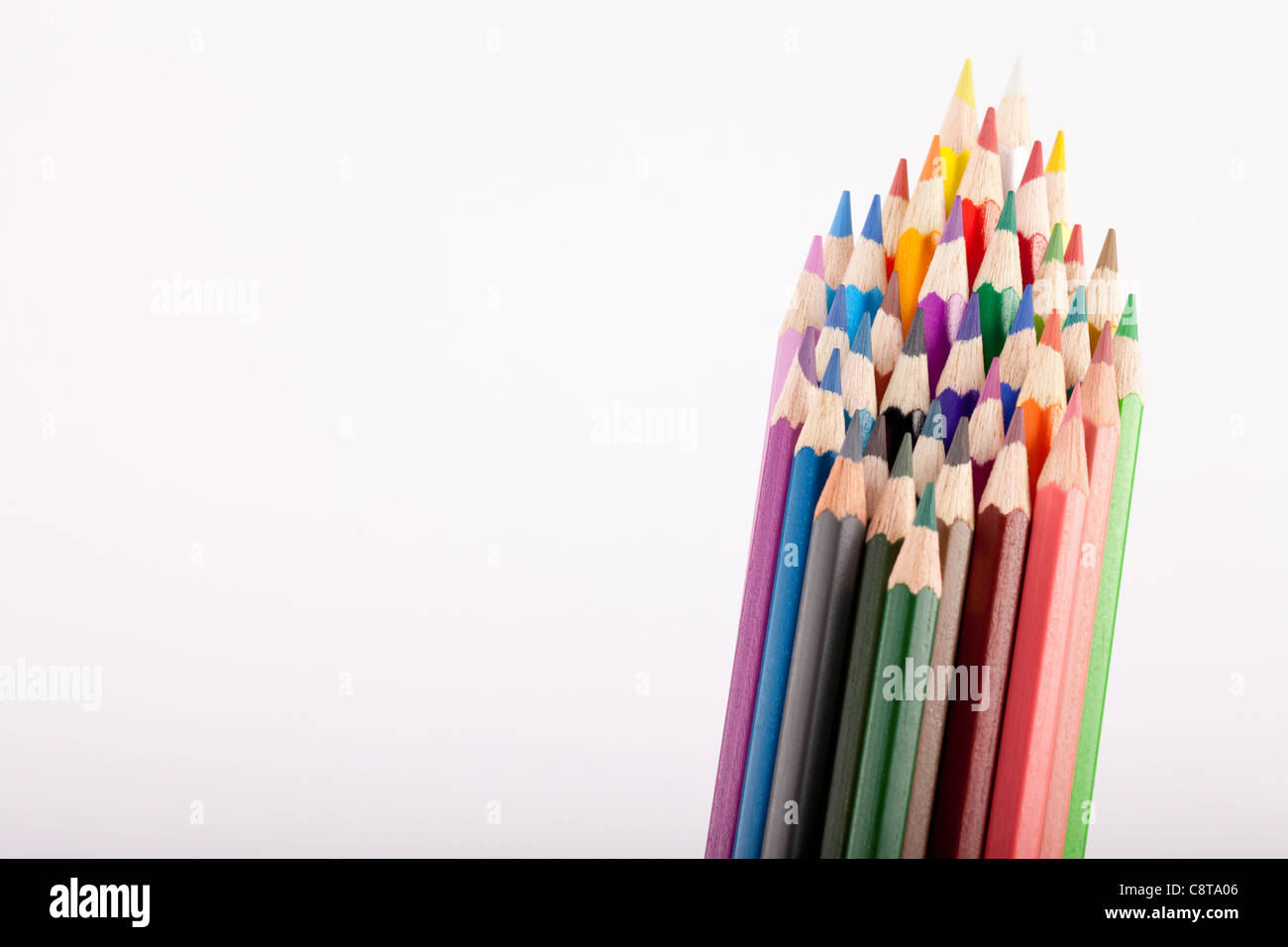 Large Group Of Multi Colored Pencils Stock Photo - Alamy