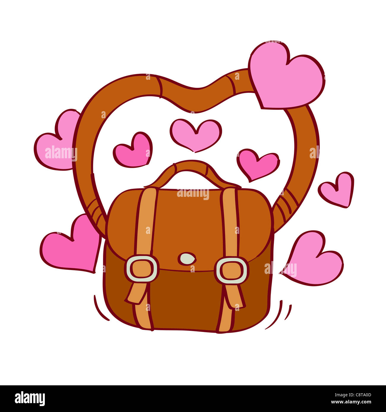 One brown bag with buckle Stock Photo - Alamy