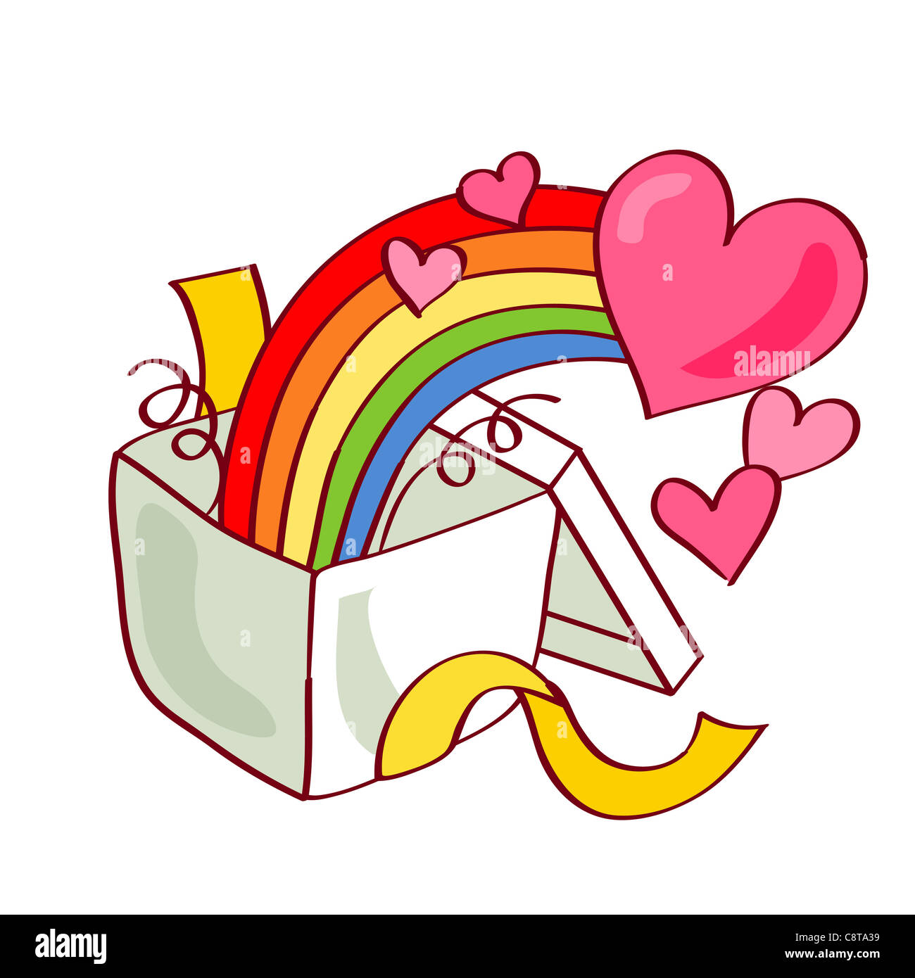 Rainbow releasing from gift box Stock Photo - Alamy