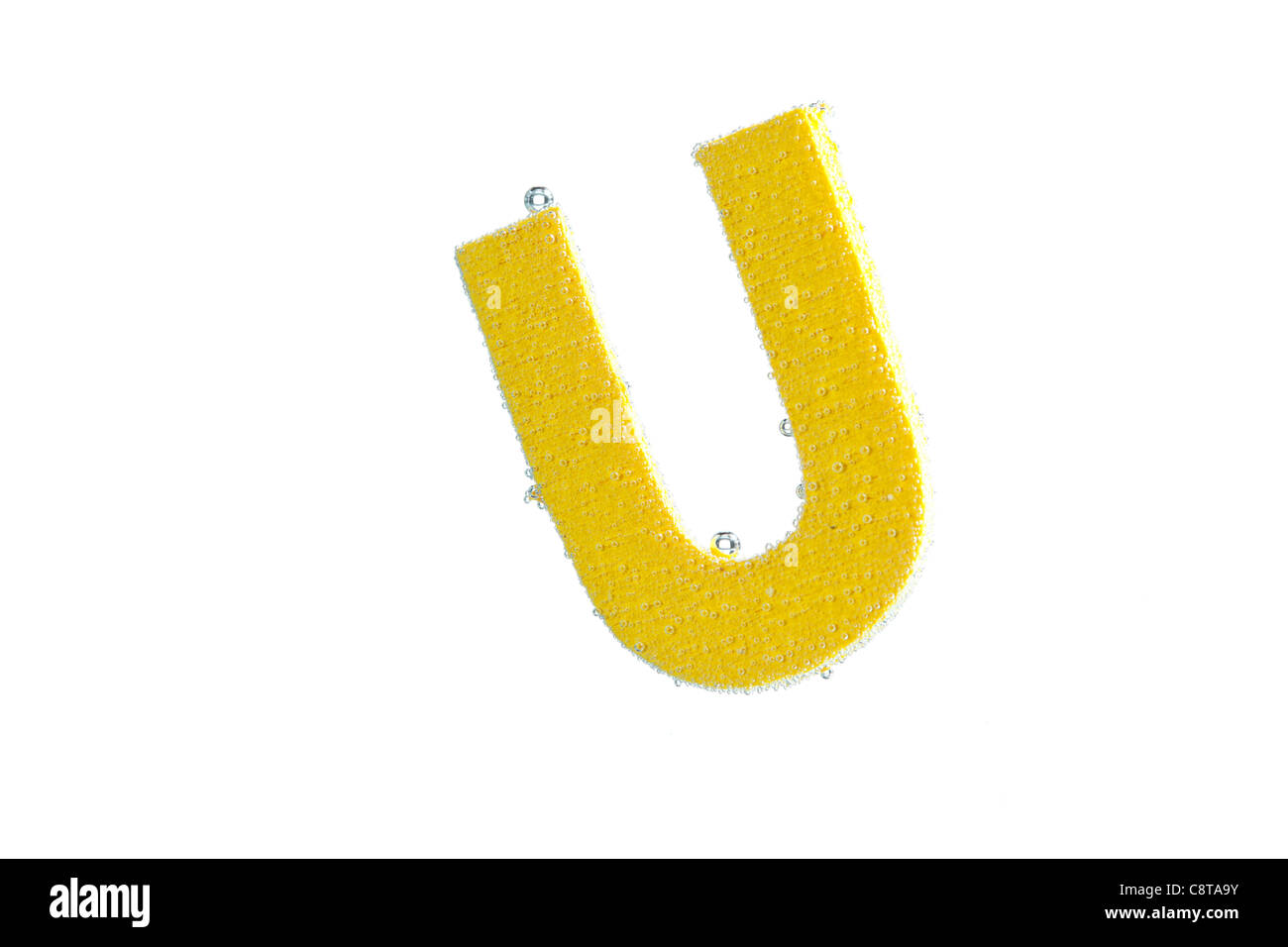 Yellow Alphabet U Stock Photo - Alamy