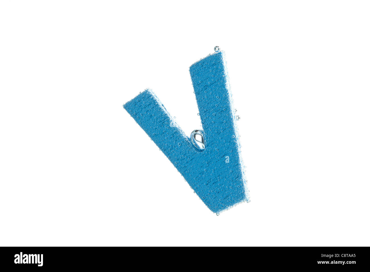 Blue Alphabet V Stock Photo - Alamy