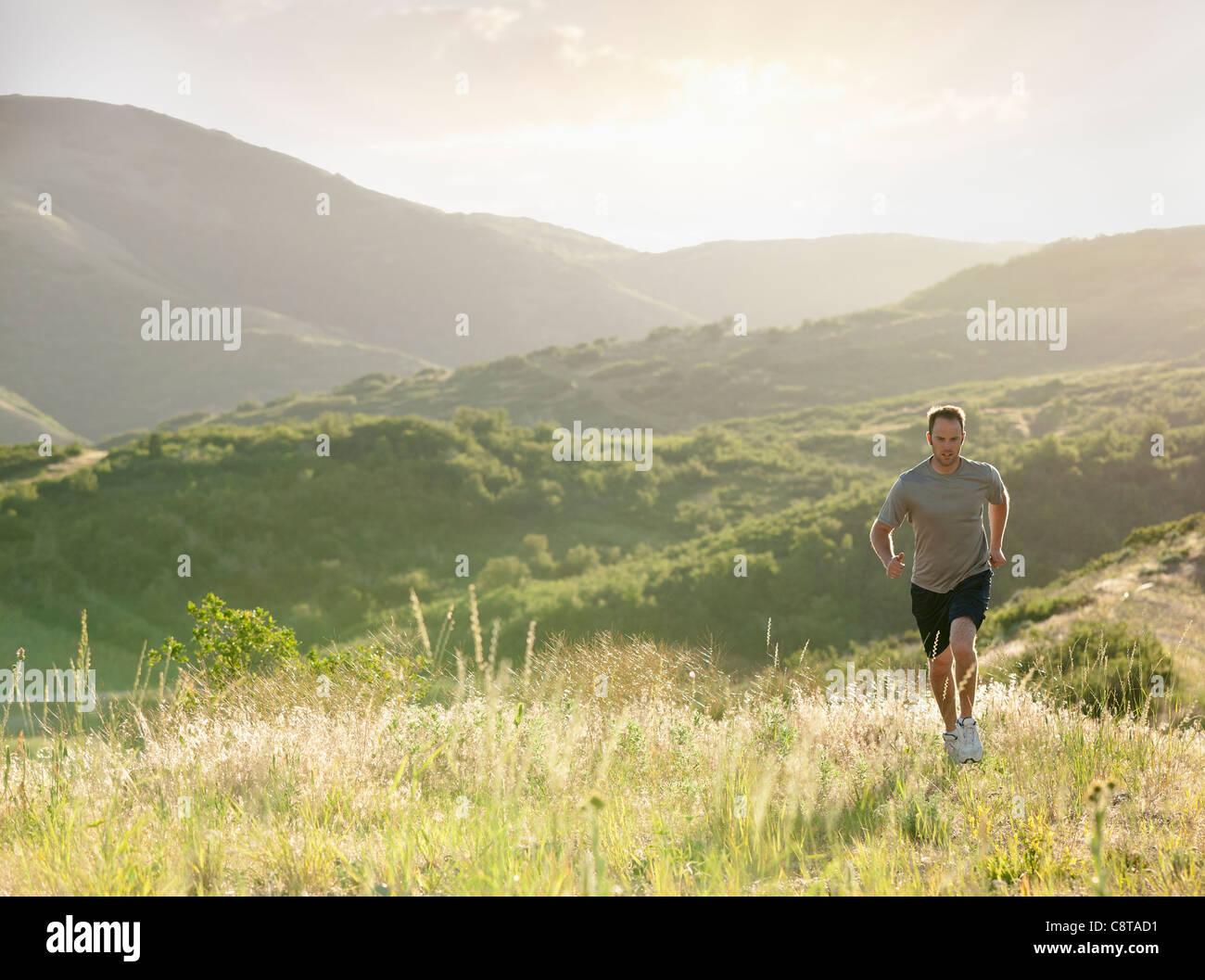 Man running back view one hi-res stock photography and images - Alamy