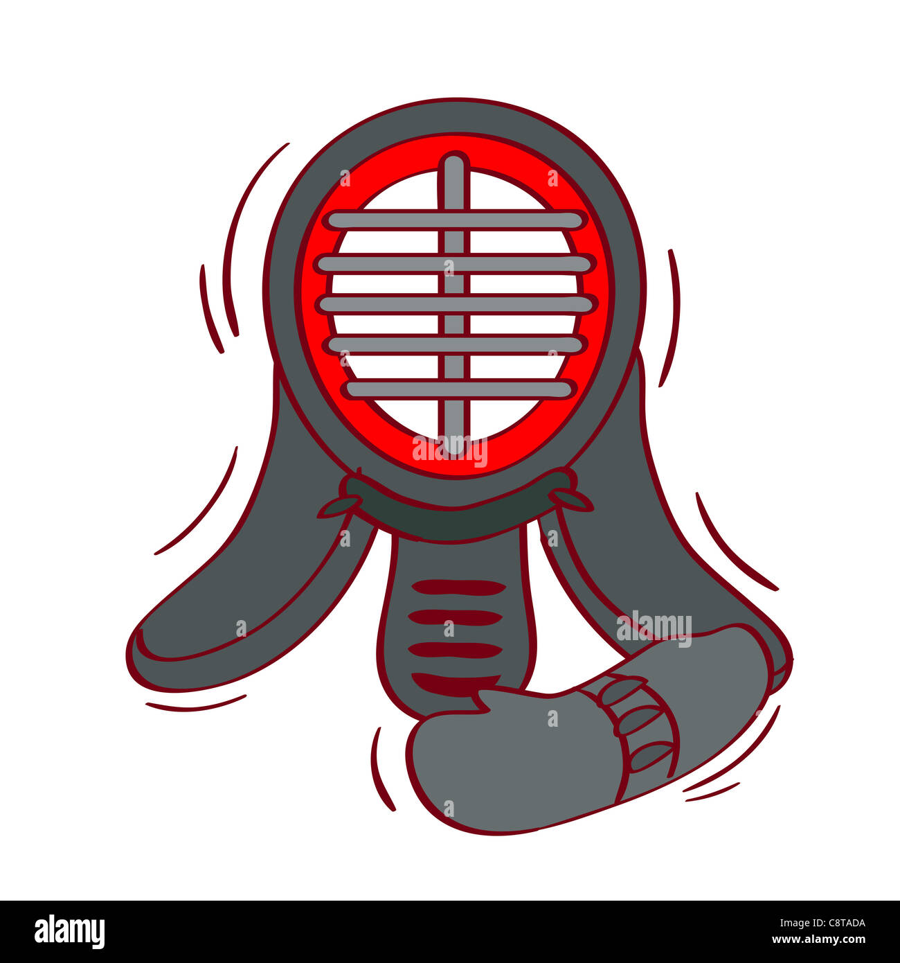 Illustration of fencing mask and glove Stock Photo - Alamy