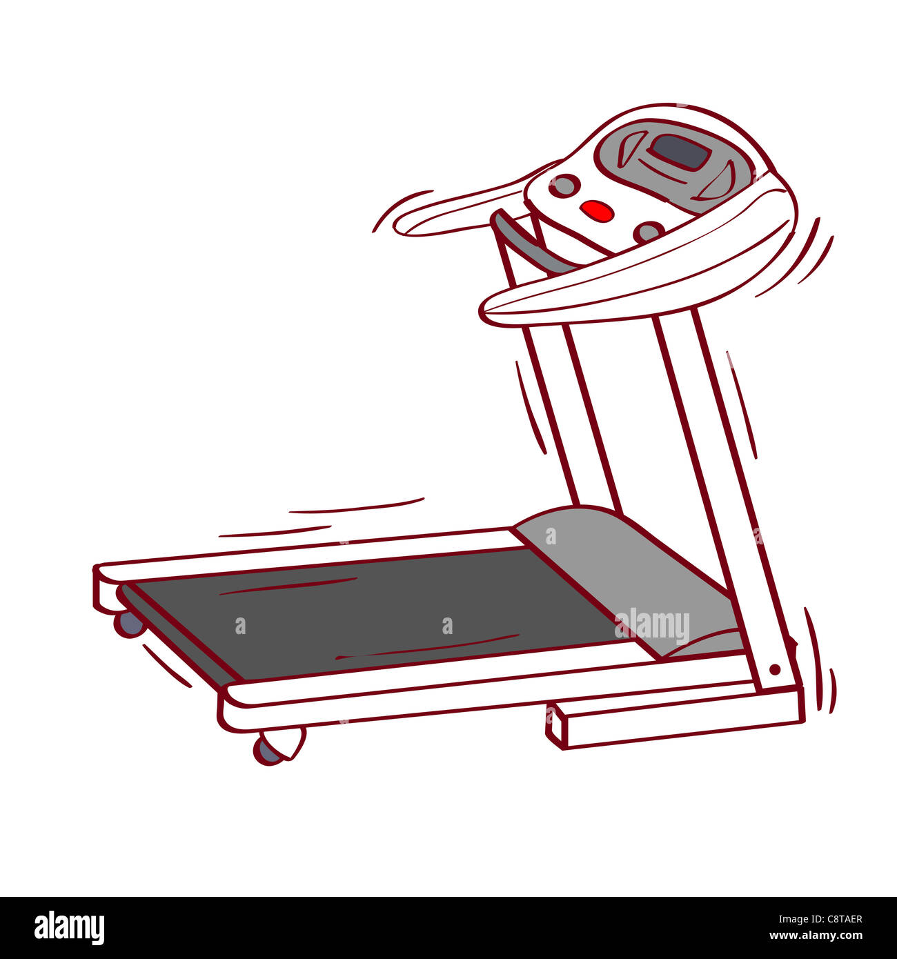 Illustration of treadmill against white background Stock Photo - Alamy