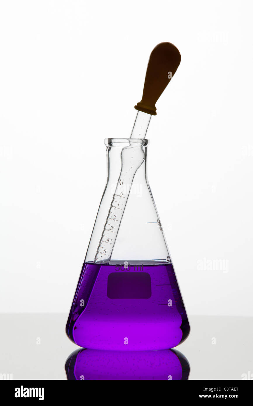 Beaker With Dropper Stock Photo - Alamy