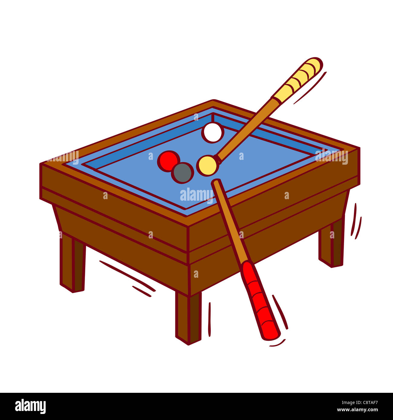 Illustration of pool table against white Stock Photo - Alamy