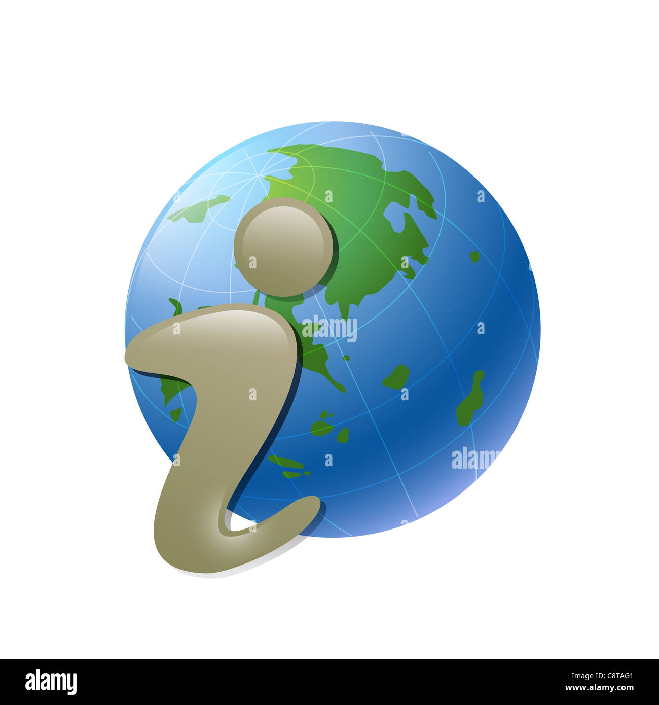 Illustration of information symbol and globe Stock Photo - Alamy